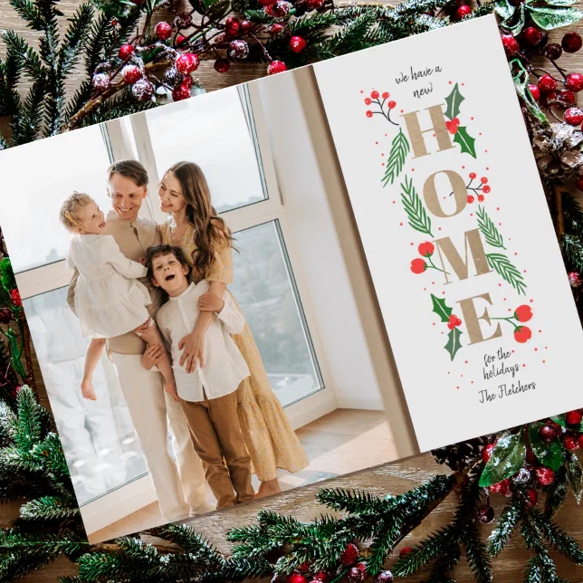 Budget New Home for Holidays Photo Moving Card | Zazzle