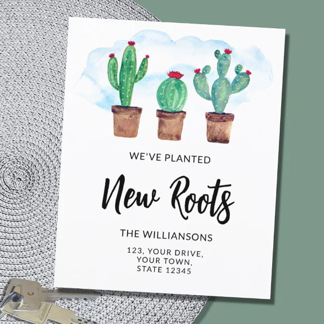 Budget New Roots Moving Announcement Card | Zazzle