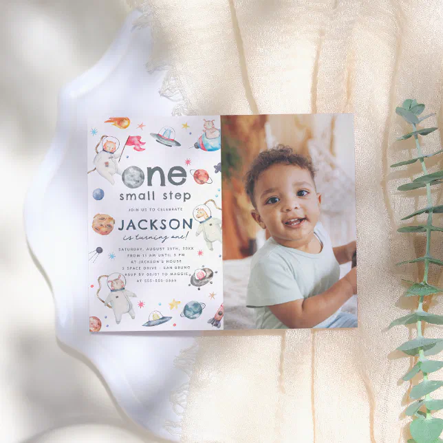 Budget | One Small Step Space 1st Birthday Photo | Zazzle