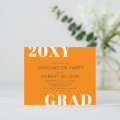 Budget Orange Bold Graduation Party Invitation | Zazzle