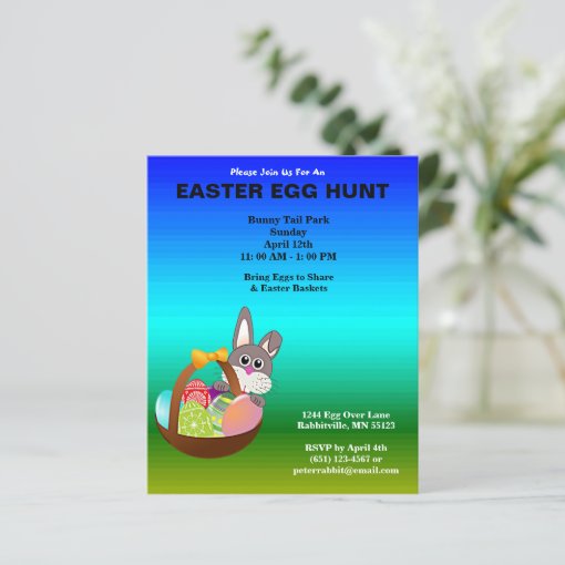Budget Painted Eggs & Bunny Easter Egg Hunt Paper | Zazzle