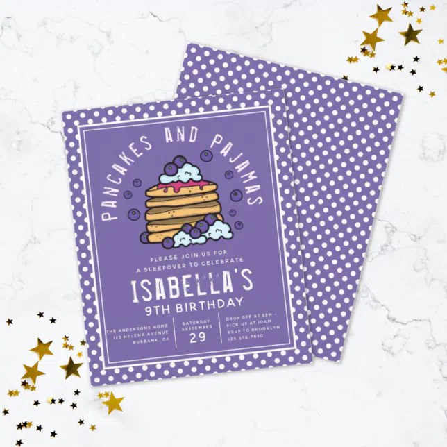Budget Pancakes and Pajamas Sleepover Invitation | Zazzle