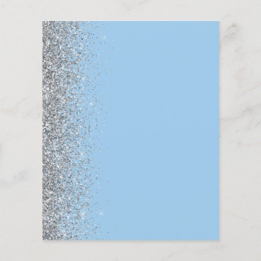 Budget Pastel Blue Silver Glitter Save the Date | Zazzle