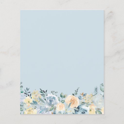 Budget Pastel Dusty Blue Wedding Invitation | Zazzle
