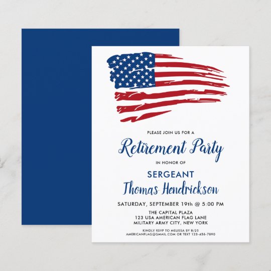 Budget Patriotic Retirement Invite American Flag | Zazzle.com