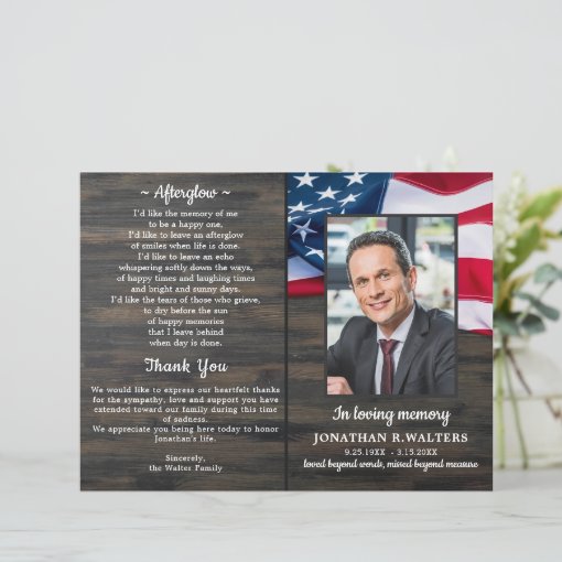 Budget Patriotic Veteran Memorial Service Program | Zazzle