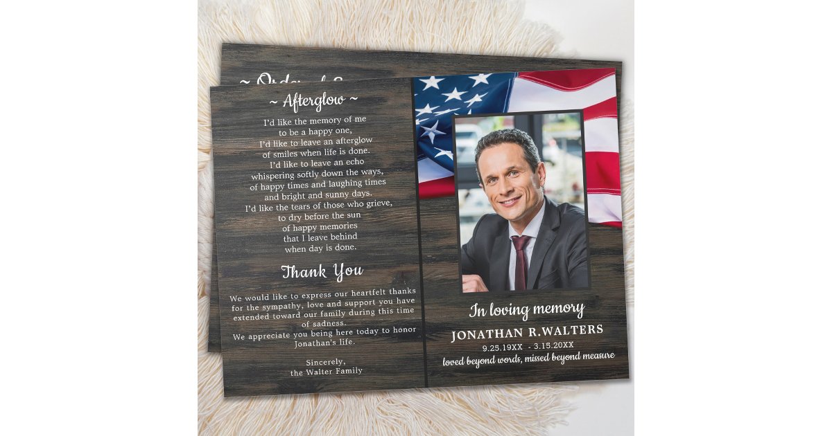 Budget Patriotic Veteran Memorial Service Program | Zazzle