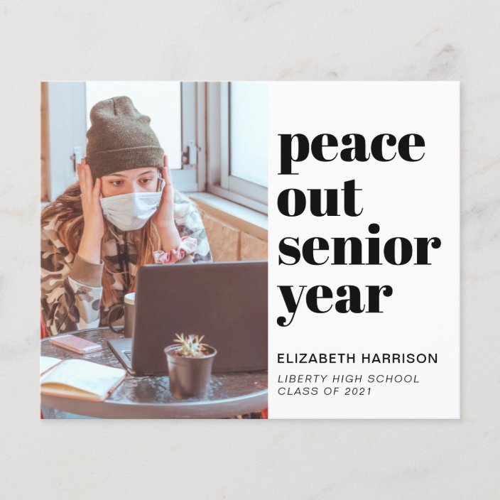 Budget Peace Out Photo Graduation Announcement | Zazzle.com