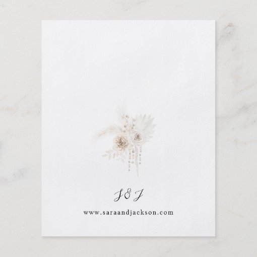 Budget Pearls & White Floral Wedding Flyer | Zazzle
