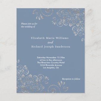 Budget Periwinkle Swirls Wedding Invitation | Zazzle