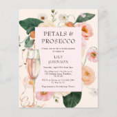 Budget Petals & Prosecco Floral Bridal Shower Flyer | Zazzle