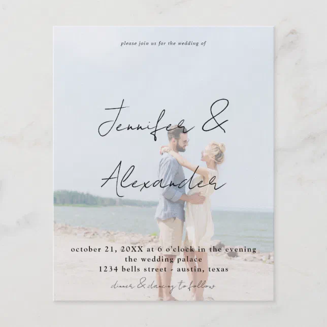 Budget Photo Big Names Vertical Photo Wedding V2 Flyer | Zazzle