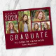 Budget Photo Burgundy Graduation Announcement | Zazzle