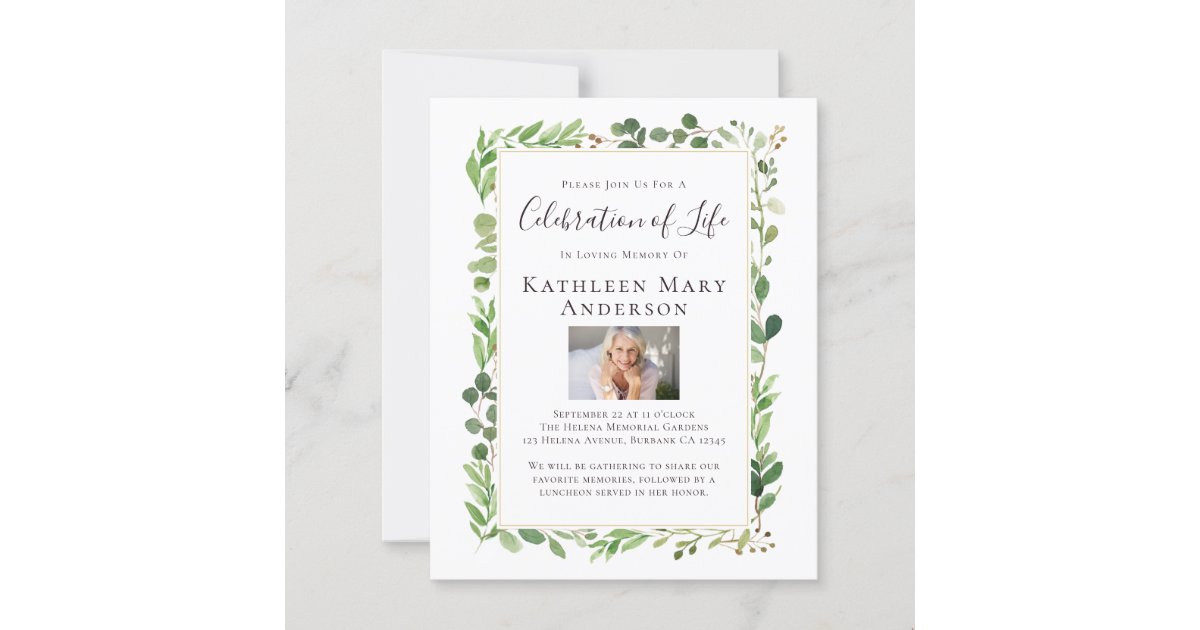 BUDGET Photo Celebration of Life Invitation | Zazzle.com