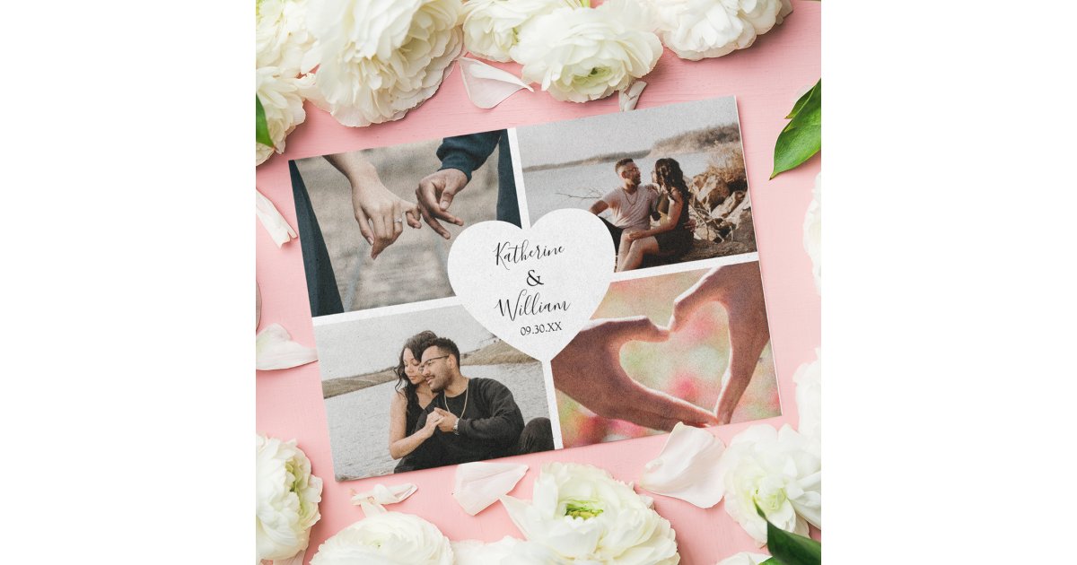 Budget Photo Collage Wedding Invitations | Zazzle