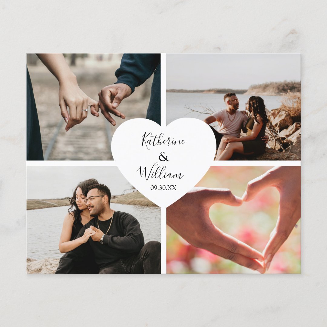 Budget Photo Collage Wedding Invitations | Zazzle