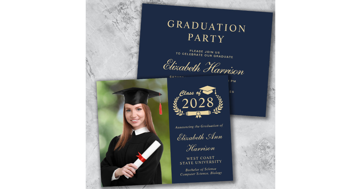 Budget Photo College Graduation Party Invitation | Zazzle