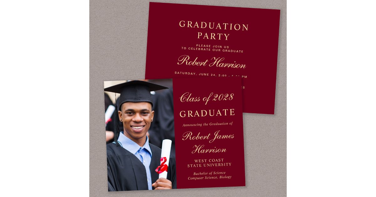 Budget Photo College Graduation Party Invitation | Zazzle