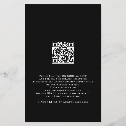 Budget Photo QR Code Script Wedding Black Invite | Zazzle