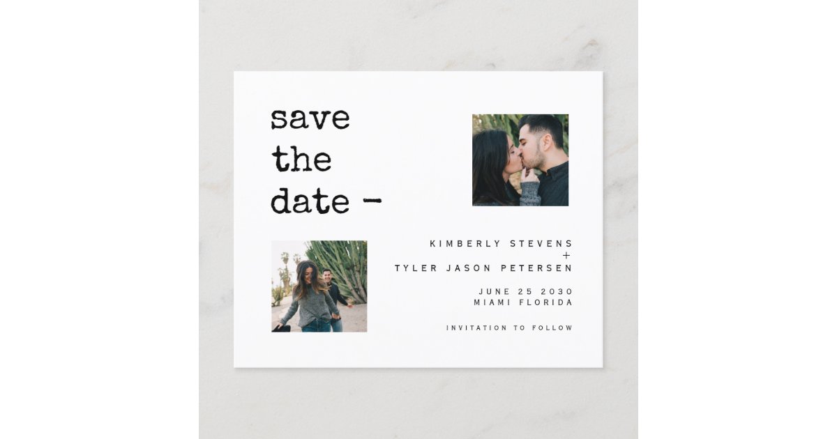 Budget photo simple modern wedding save the date | Zazzle