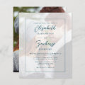 Budget Photo Teal Script Wedding Invitation | Zazzle