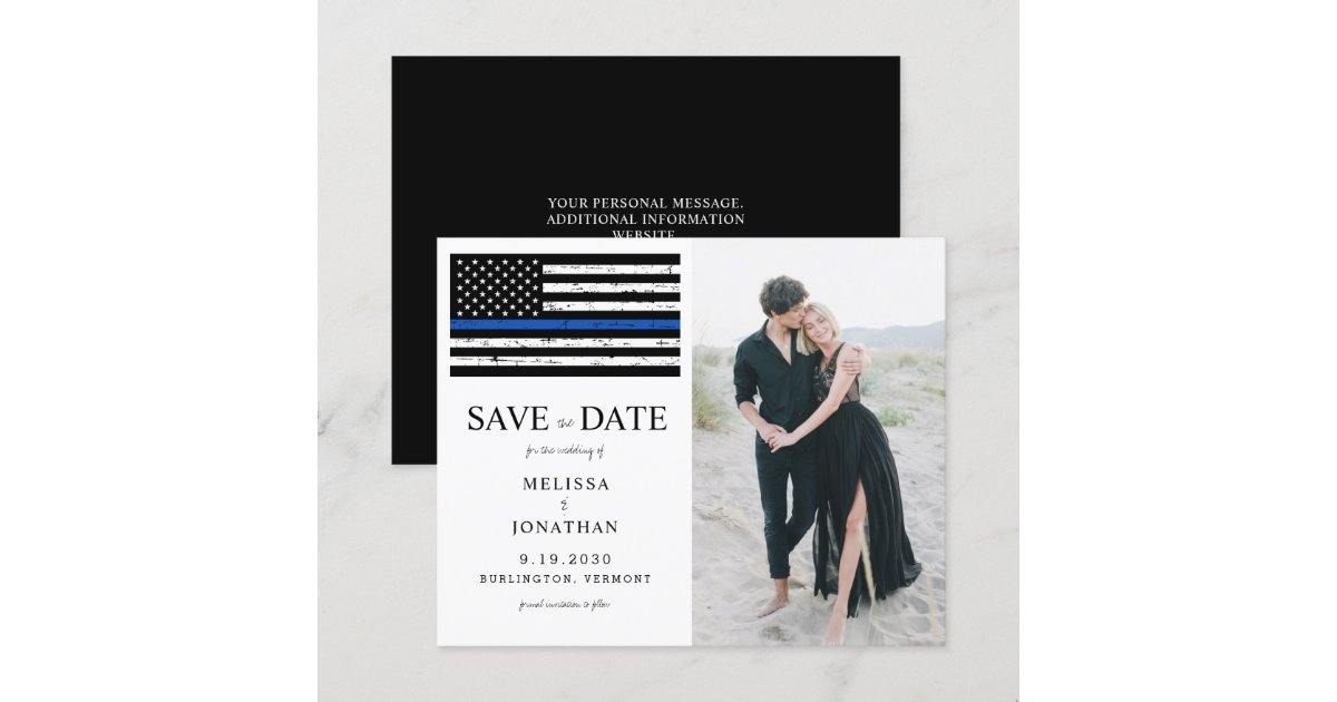 Budget Photo Thin Blue Line Police Wedding | Zazzle