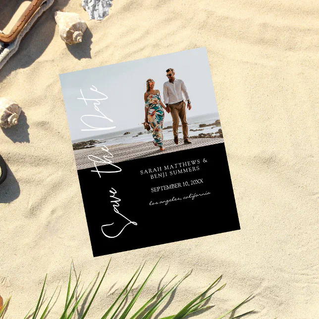 Budget Photo Typography Save the Date 4B Flyer | Zazzle