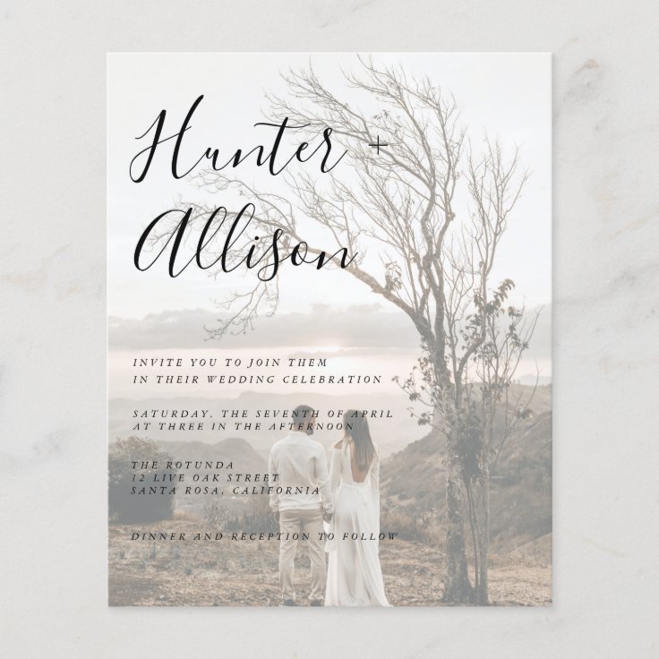 Budget Photo Wedding Invitation | Zazzle