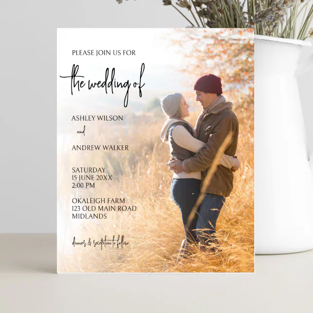 Budget photo wedding invitation | Zazzle