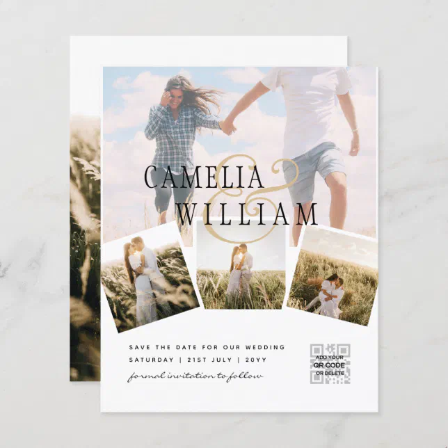 Budget Photo Wedding Invitation Classic White | Zazzle