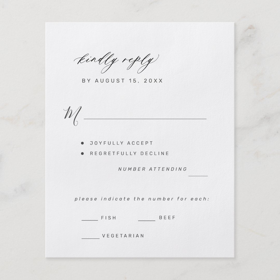Budget photo wedding meal options RSVP card Flyer | Zazzle