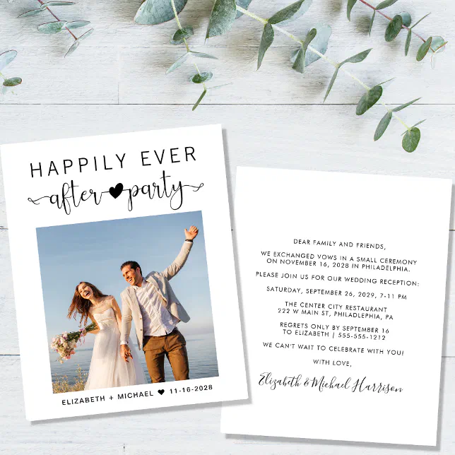 Budget Photo Wedding Reception Invitation | Zazzle