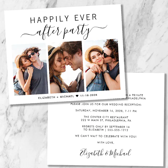 Budget Photo Wedding Reception Invitation | Zazzle