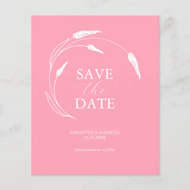 Budget Pink Wedding Save The Date Flyer | Zazzle