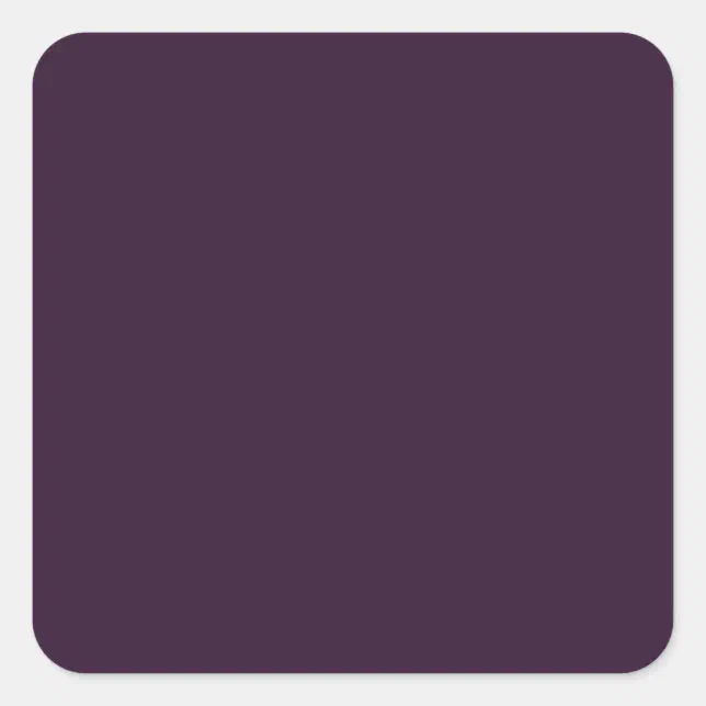 BUDGET PLUM PURPLE Monochrome Template Square Sticker | Zazzle