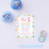 Budget Pokadot Fiver Party Birthday Invitation Flyer | Zazzle