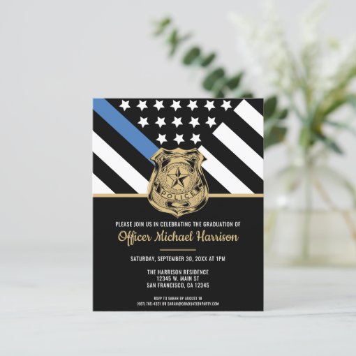 Budget Police Academy Graduation Party Invitation | Zazzle