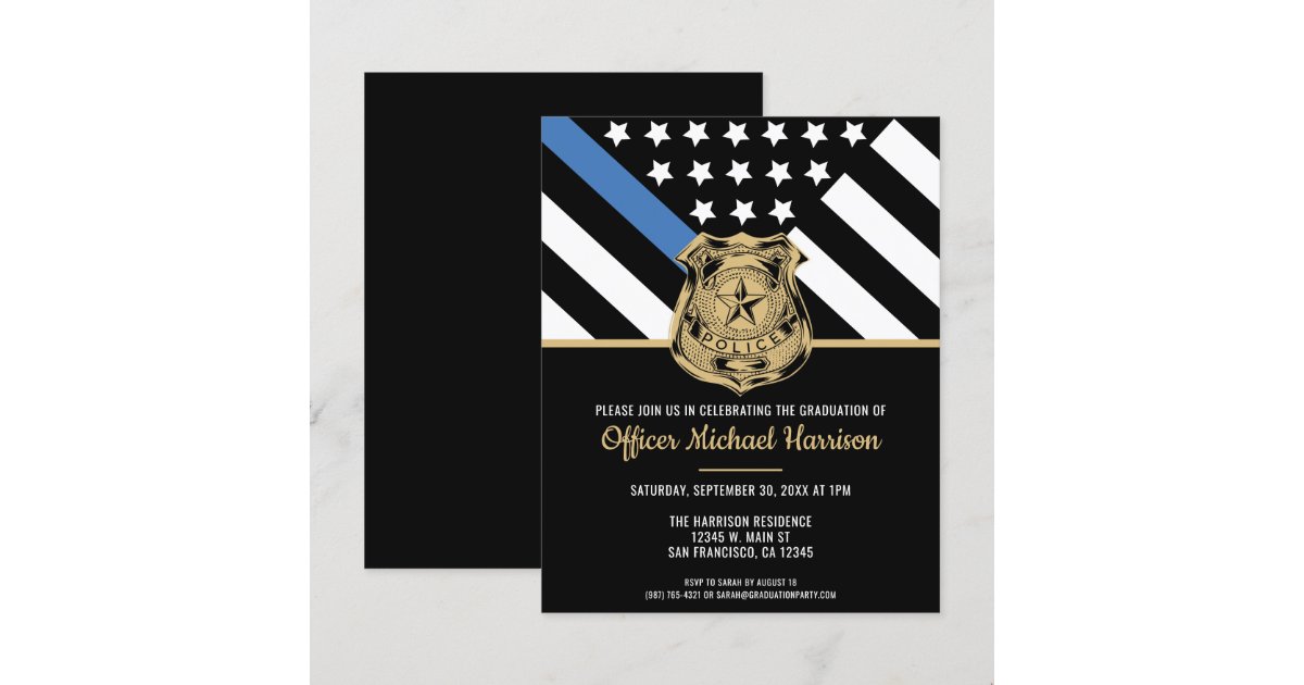 Budget Police Academy Graduation Party Invitation | Zazzle