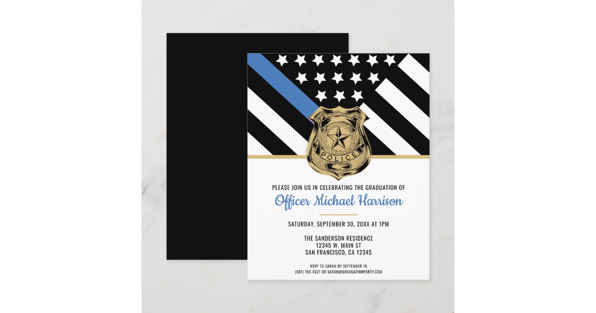 Budget Police Academy Graduation Party Invitation | Zazzle