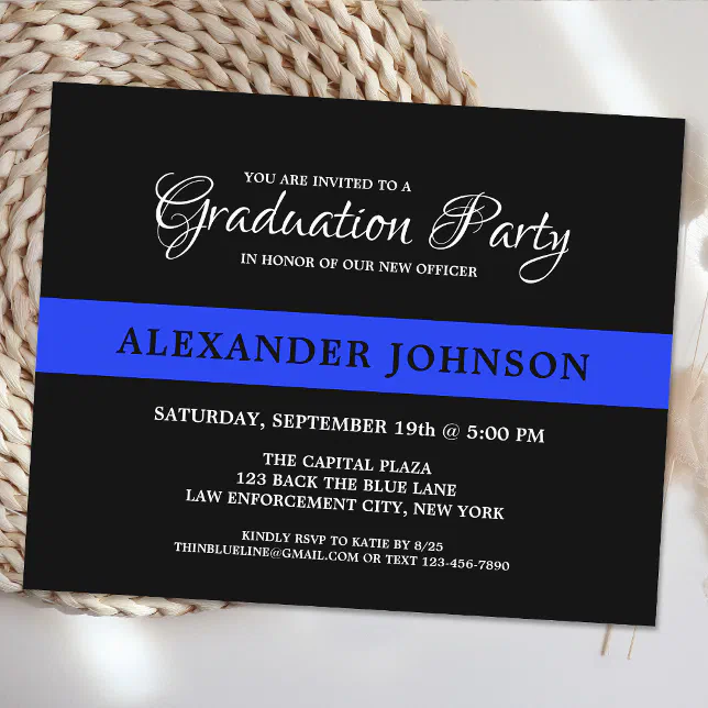 Budget Police Academy Graduation Party Invitation | Zazzle