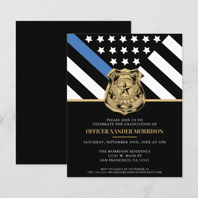 Budget Police Academy Graduation Party Invitation | Zazzle