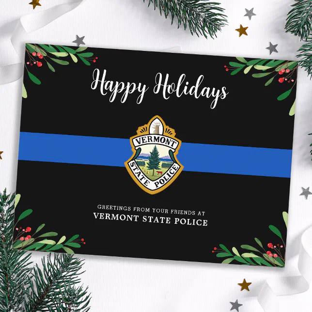 Budget Police Christmas Custom Logo Holiday Card | Zazzle