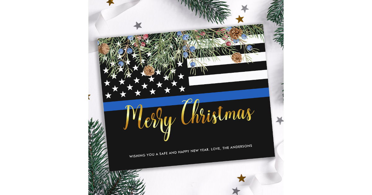 Budget Police Christmas Law Enforcement Card | Zazzle