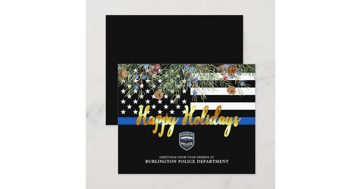 Budget Police Christmas Thin Blue Line Cards | Zazzle.com