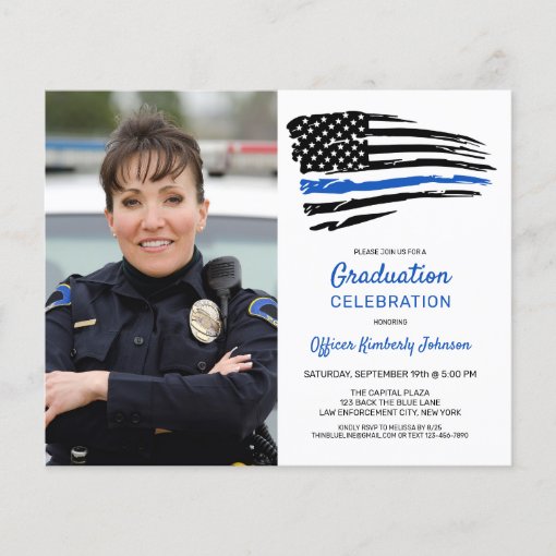 Budget Police Custom Photo Graduation Invitation | Zazzle