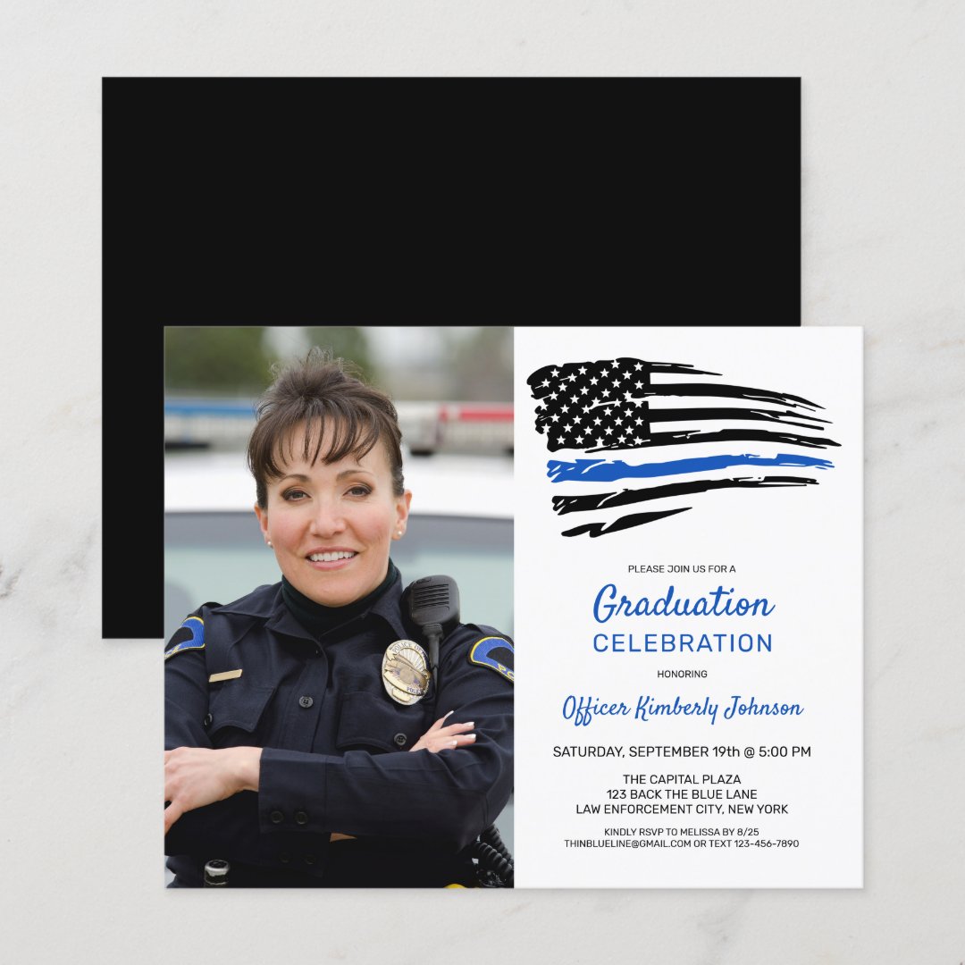 Budget Police Custom Photo Graduation Invitation | Zazzle