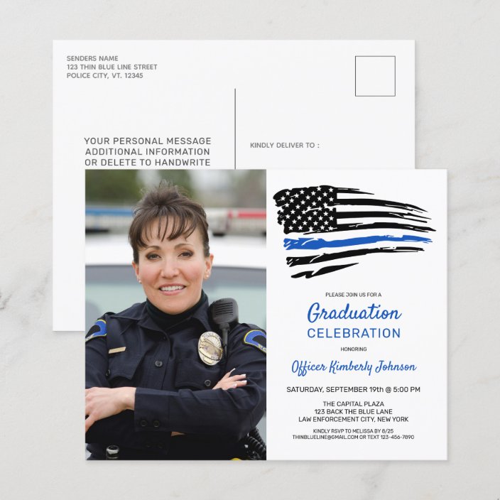 Budget Police Graduation Custom Photo Invitation | Zazzle.com