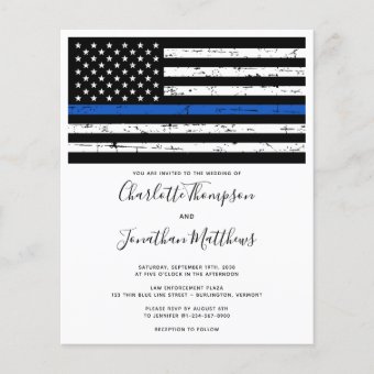 Budget Police Law Enforcement Wedding Invitation | Zazzle