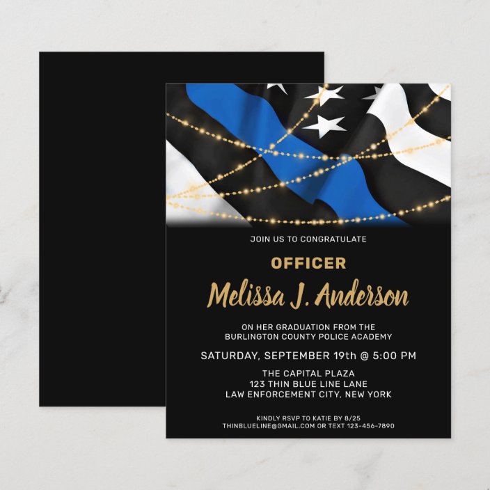 Budget Police Officer Graduation Party Invitation | Zazzle