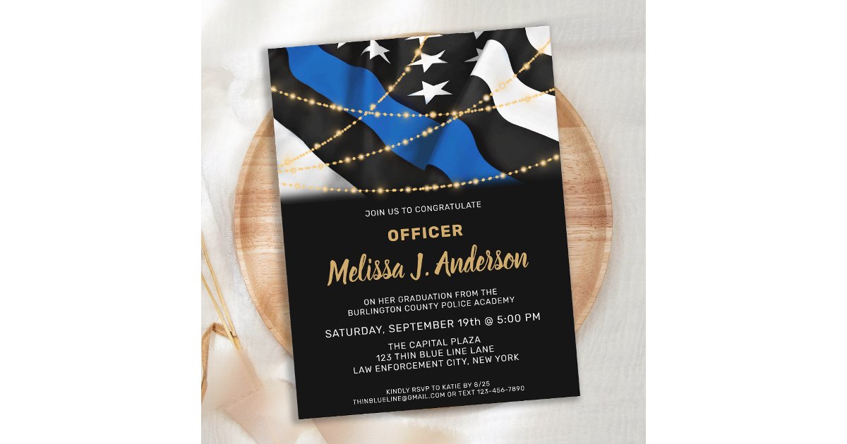 Budget Police Officer Graduation Party Invitation | Zazzle